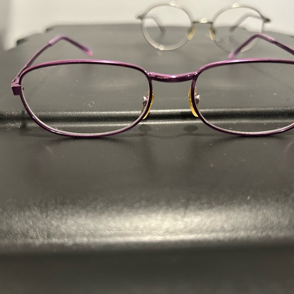 Accessories | Purple Metal Frame Glasses And Silver Round Wire Frames ...